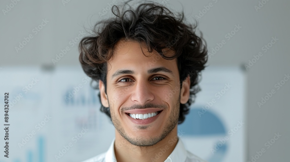 Realistic hyper-detailed portrait of a cheerful young Middle Eastern ...