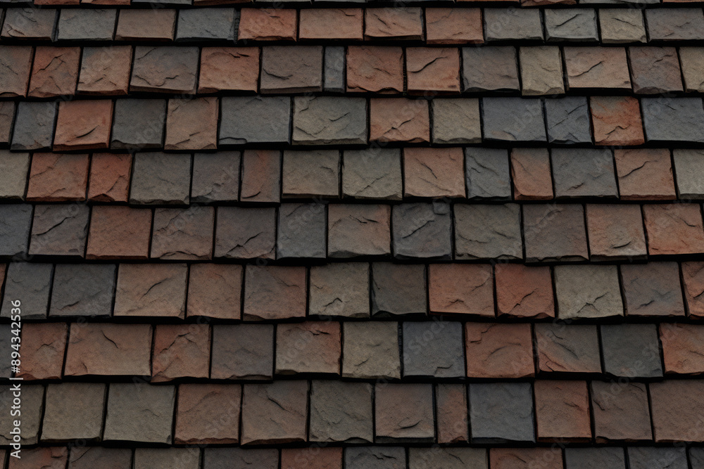 Processed collage of slate roof tiles surface texture. Background for ...