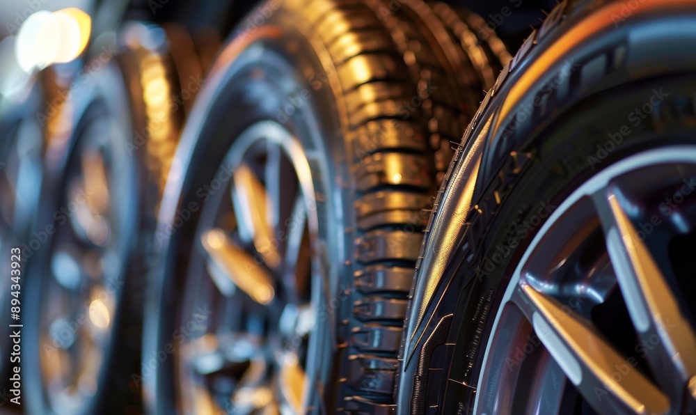 Precision Engineering: Close-up of High-Performance Tire Treads ...