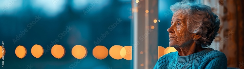 An elderly woman reminiscing with an inherited keepsake, photorealistic ...