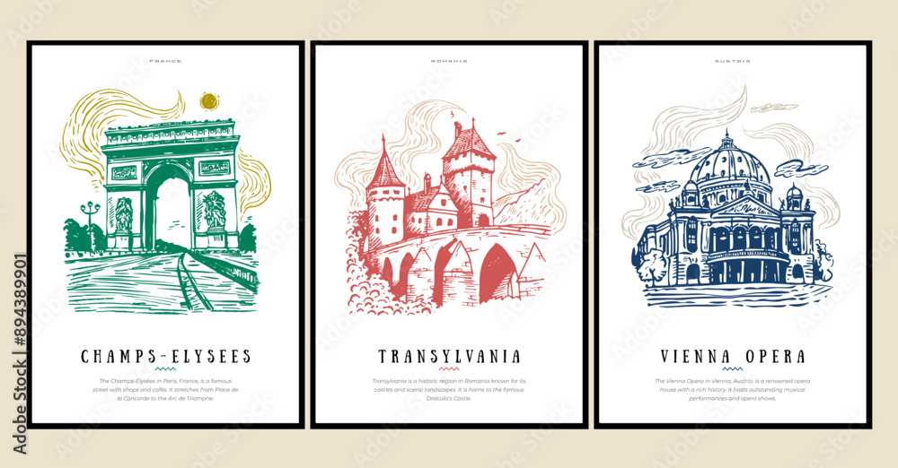 Big city, capital city Decorative vintage poster. Travel Poster Poster ...