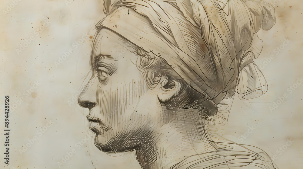 pencil sketch of Raphael Stock Photo | Adobe Stock