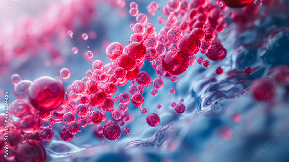 Scientific 3D model of collagen's triple-helical structure, emphasizing ...