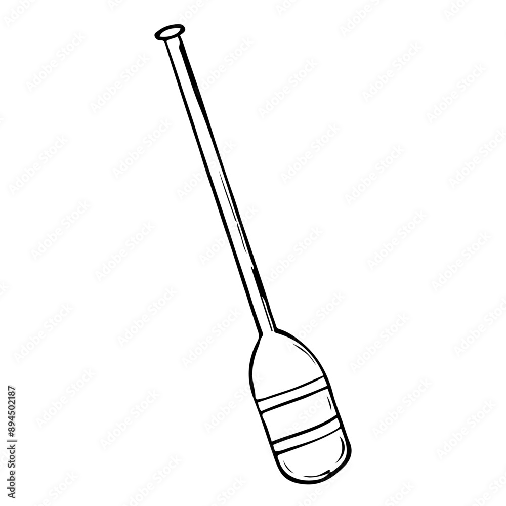 Kayak and canoe paddle hand drawn in doodle style. River rafting ...
