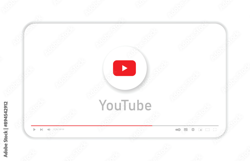 Youtube video player design template , Youtube screen mockup frame, web ...