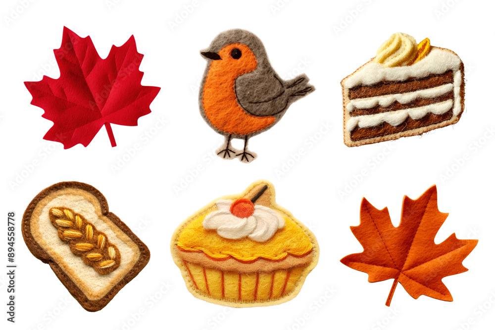PNG felt Autumn set, transparent background Stock Illustration | Adobe ...