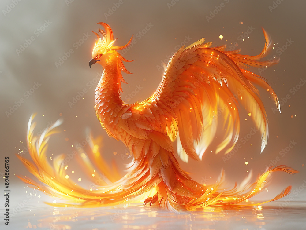 Phoenix bird fire fantasy firebird abstract magic 3D eagle animal ...