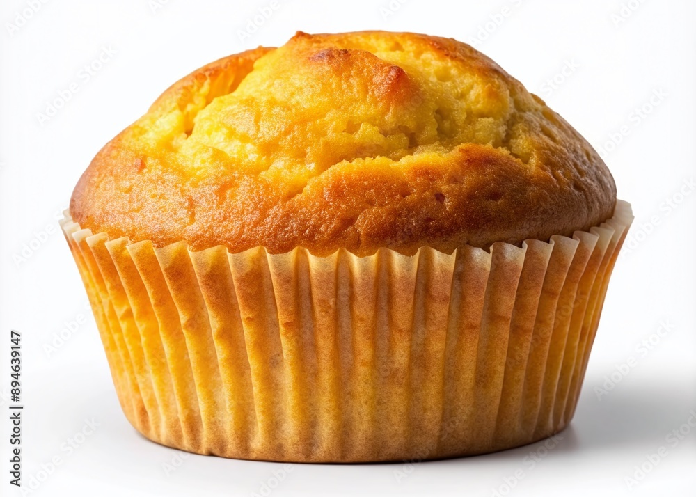 Freshly baked golden cornbread muffin with crispy edges and soft center ...