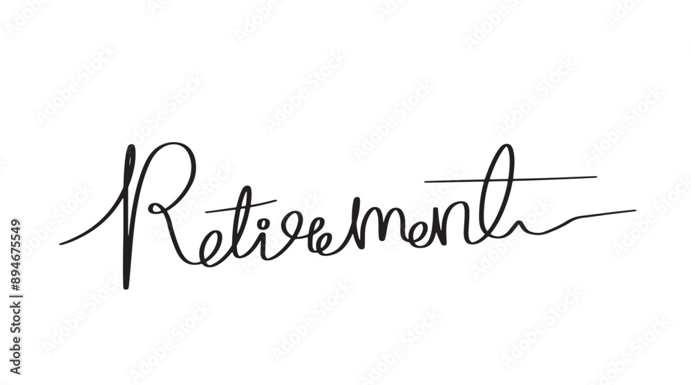 hand drawn Happy Retirement. line art of happy retirement word Stock ...