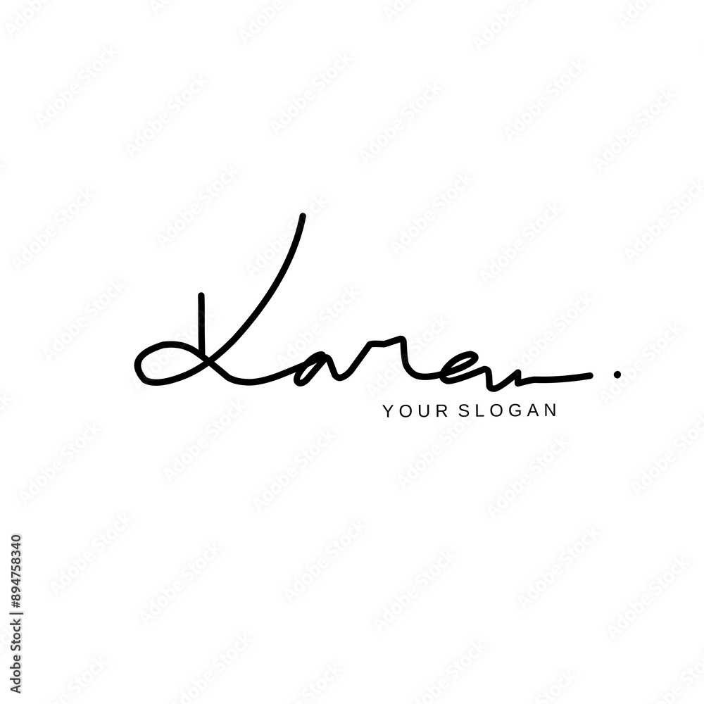 Karen name signature logo vector design Stock Vector | Adobe Stock