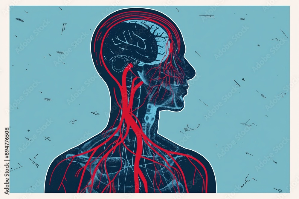 Circulatory system, blood flow, detailed flat design illustration ...