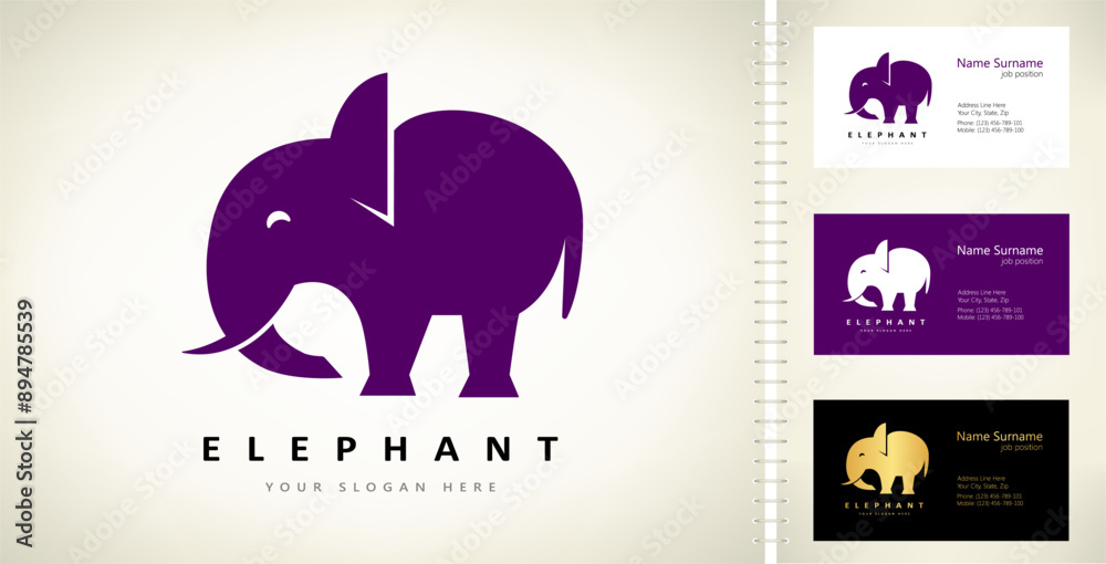Elephant logo vector. Animal design Stock Vector | Adobe Stock