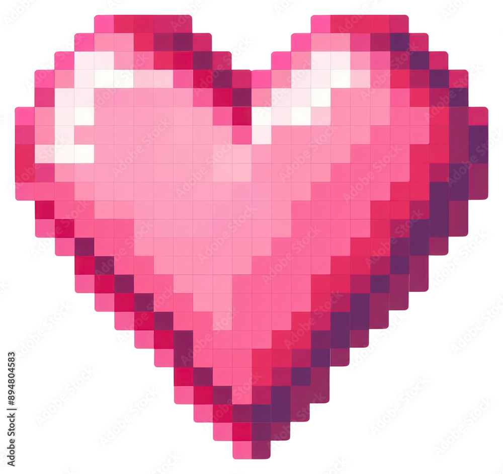 PNG Pixelated pink heart illustration Stock Photo | Adobe Stock