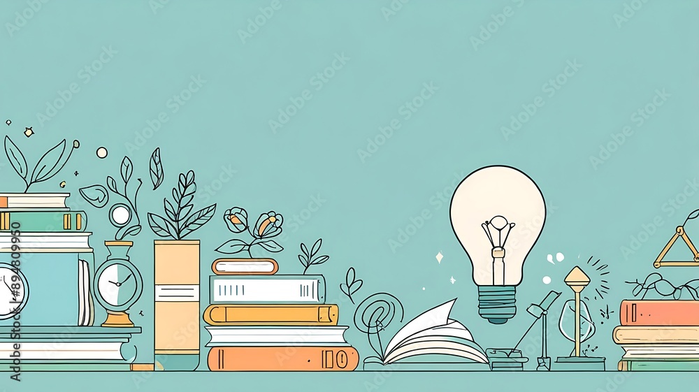 Design a Minimalist Educational Vector Background Featuring Soft Colors ...