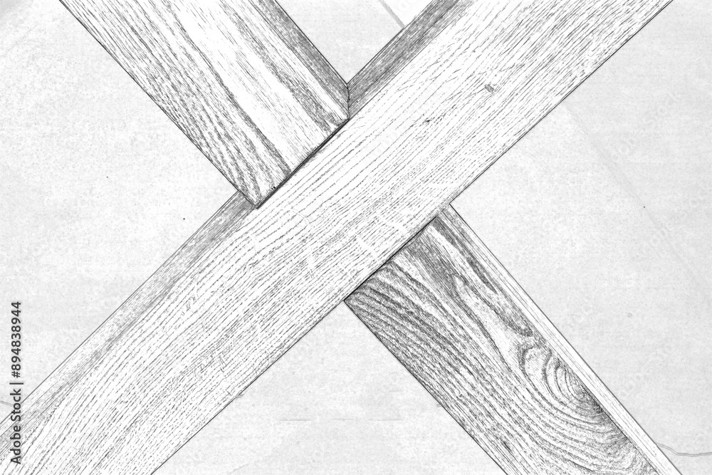 Wooden table legs close view, pencil drawing sketch illustration. Table ...
