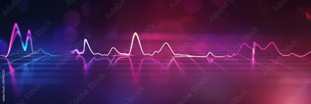Ilustración de Stock Abstract Neon Lights Waveform Background - A futuristic abstract background ...