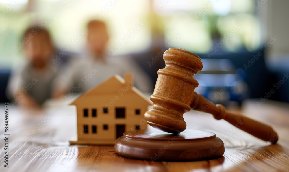 Divorce Dispute Symbolized by Gavel, House, and Car Models: Legal ...