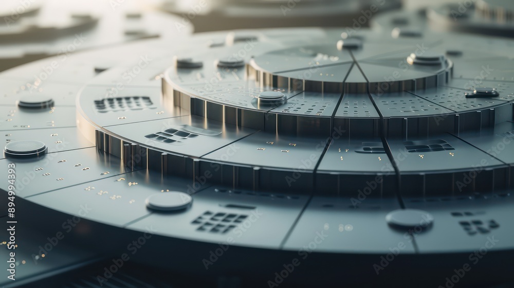 high-concept scene of a circular table divided into budget segments ...