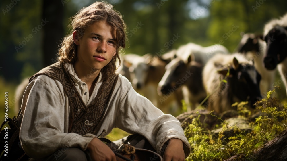 Valiant youth - viking child immersed in traditional lifestyle ...