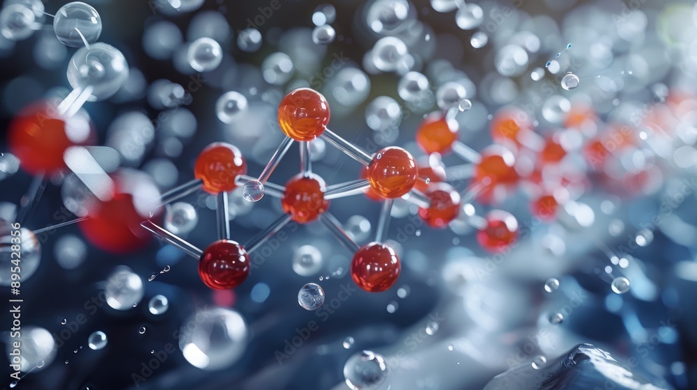 A molecular model of a buffer system, demonstrating the equilibrium ...