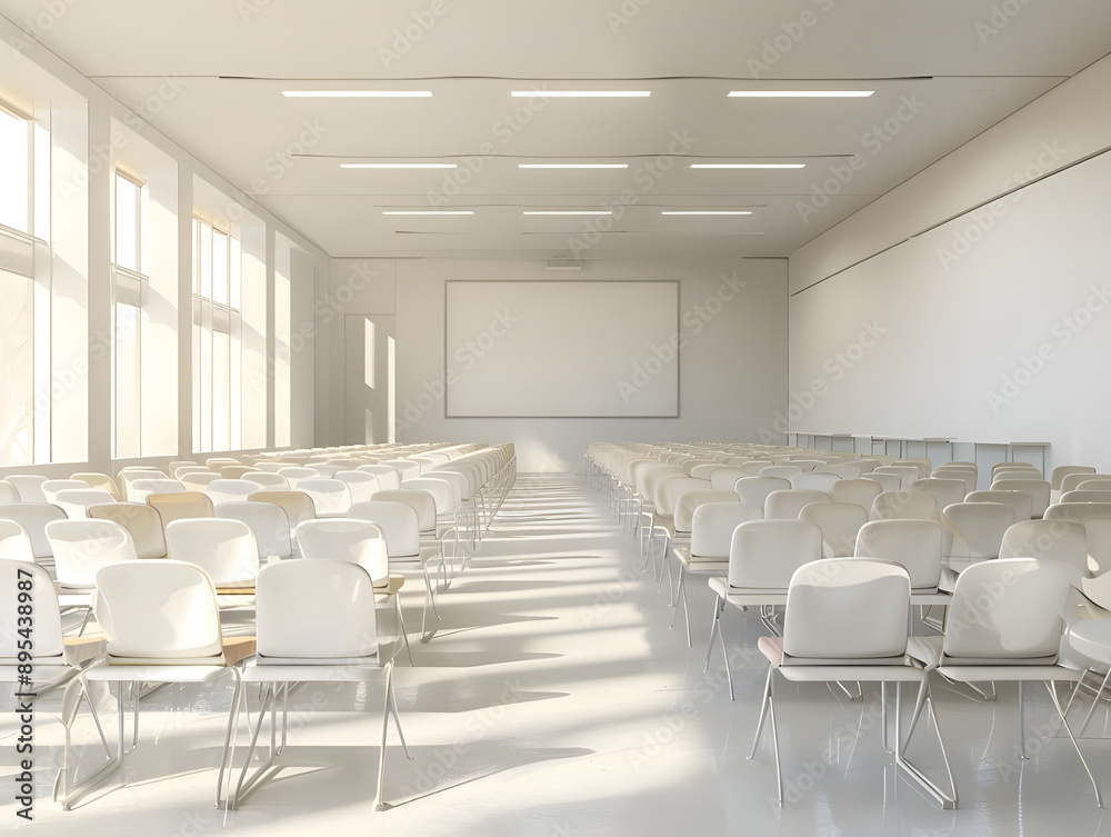 3D rendering Interior of a lecture hall, University classroom design in ...