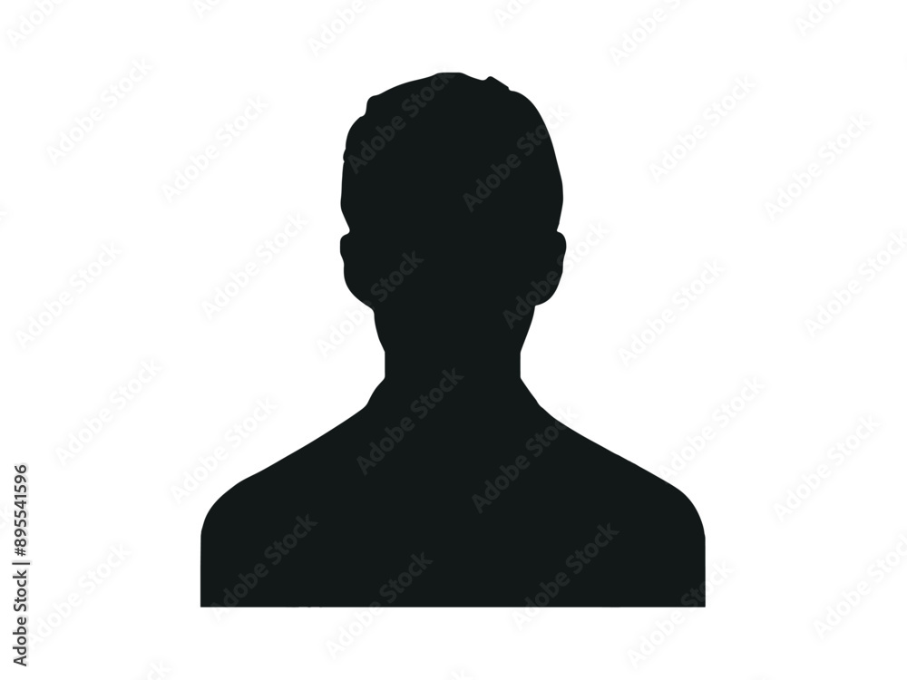 Vector illustration in black color. Avatar, user profile, person icon ...