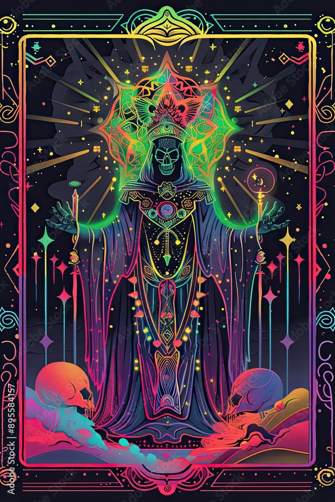 Стоковая иллюстрация «Neon Glitter Sample - Vibrant Neon Color Palette ...