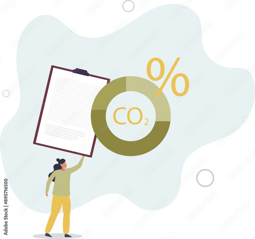 Character showing ways to reduce CO2 emission through carbon tax ...