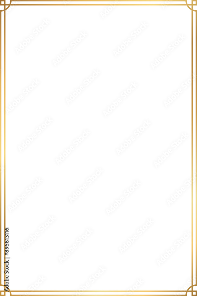 Rectangle golden frame border with 4x6 aspect ratio in art deco style ...