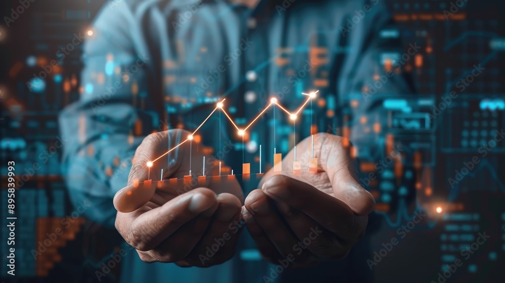 Stock profit power manipulation background image.Businessman control ...