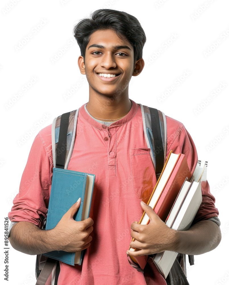 PNG Young Indian man backpack student happy. Stock Photo | Adobe Stock