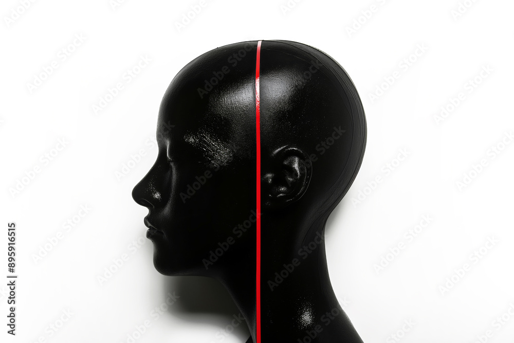 Plain white background with a single, thin red line crossing through a ...