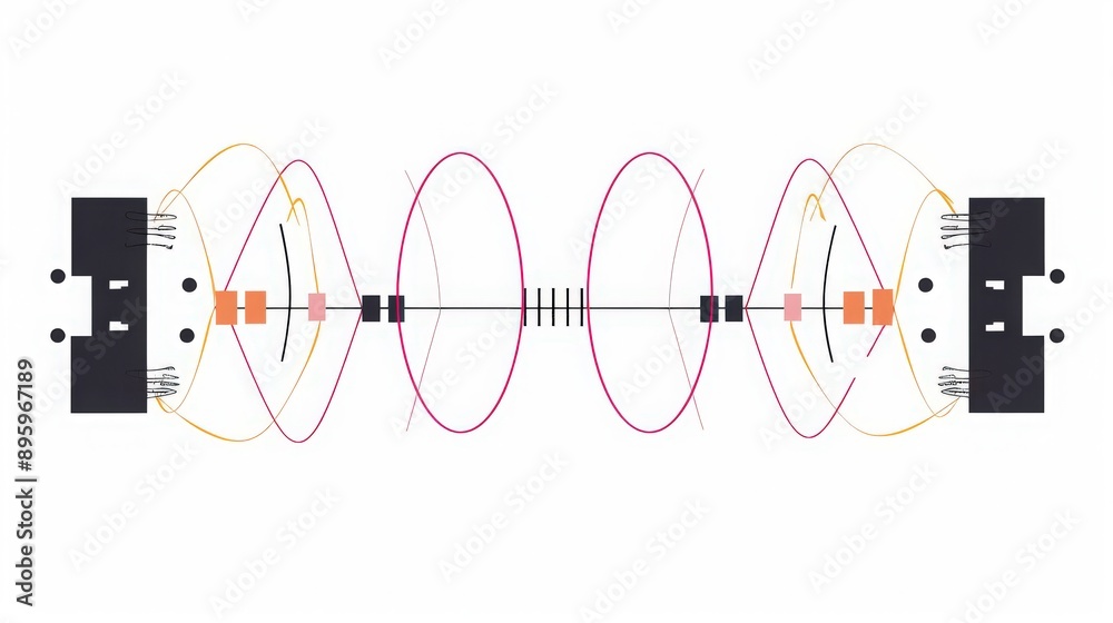 Diagram of an astable multivibrator circuit, showing how it generates a ...