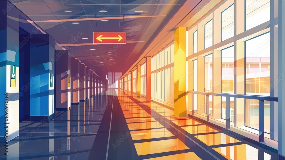 Illustrate a collection of directional arrow signs for a convention ...