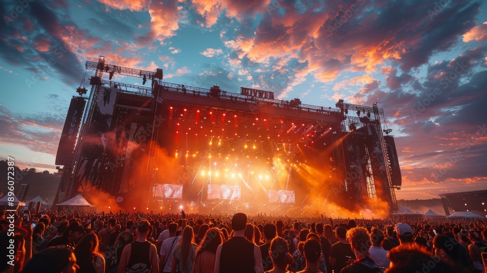 Sziget Festival in Budapest, Hungary. Main Stage: The iconic Main Stage ...