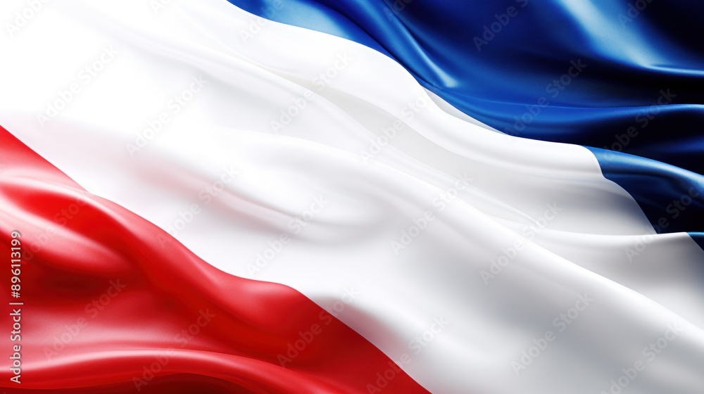 The French flag, with its tricolor of blue, white, and red, waving ...