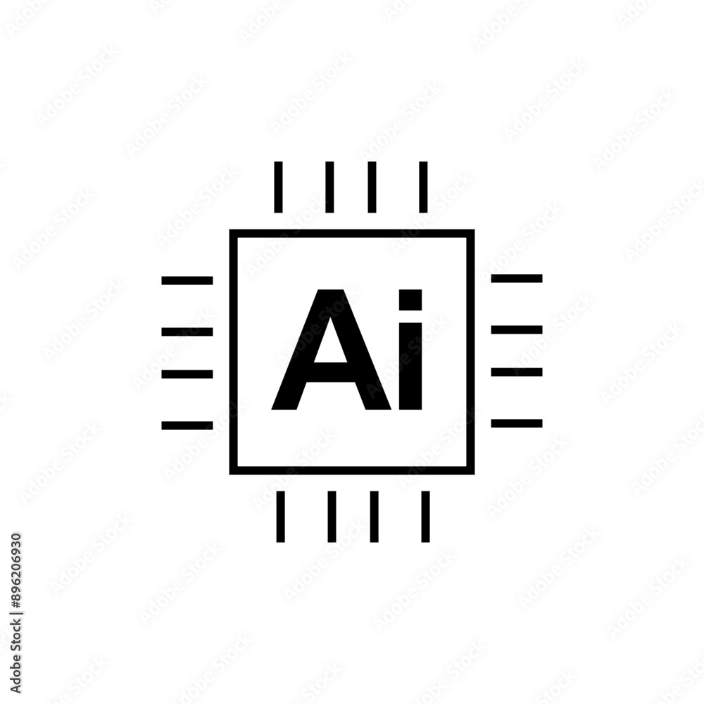 ai technology icon logo vector eps Stock Vector | Adobe Stock