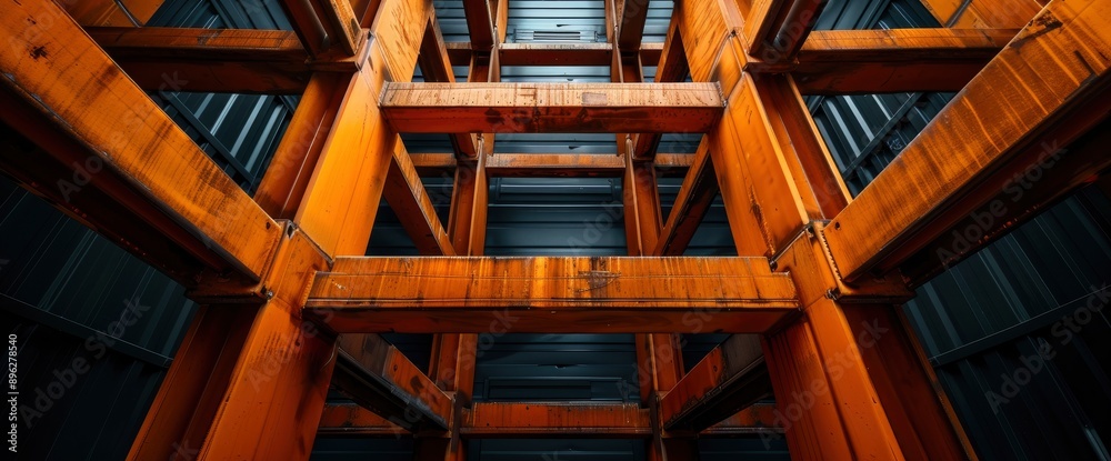 H-Beam Column Steel Structure, Representing Strength And Foundation ...