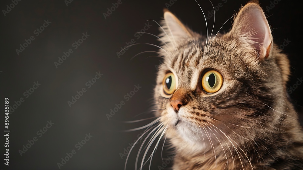 Foto de Stock Skeptic surprised cat thinking dont know what to do big ...
