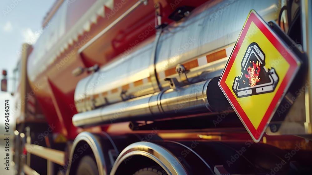 High temperature liquid hazard and miscellaneous hazard label on ...