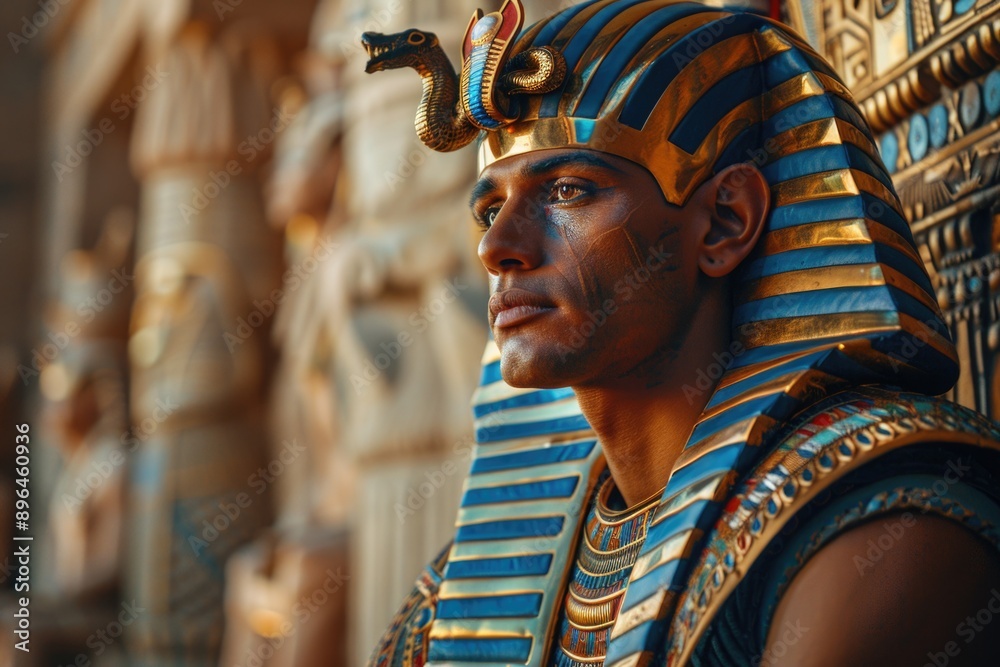 Timeless royalty: egyptian pharaoh portrait, depicting the commanding ...
