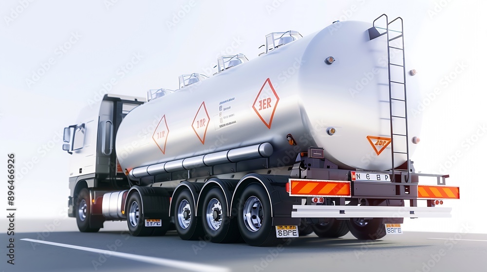 Dangerous goods transportation by semi truck with propane tank The tank ...