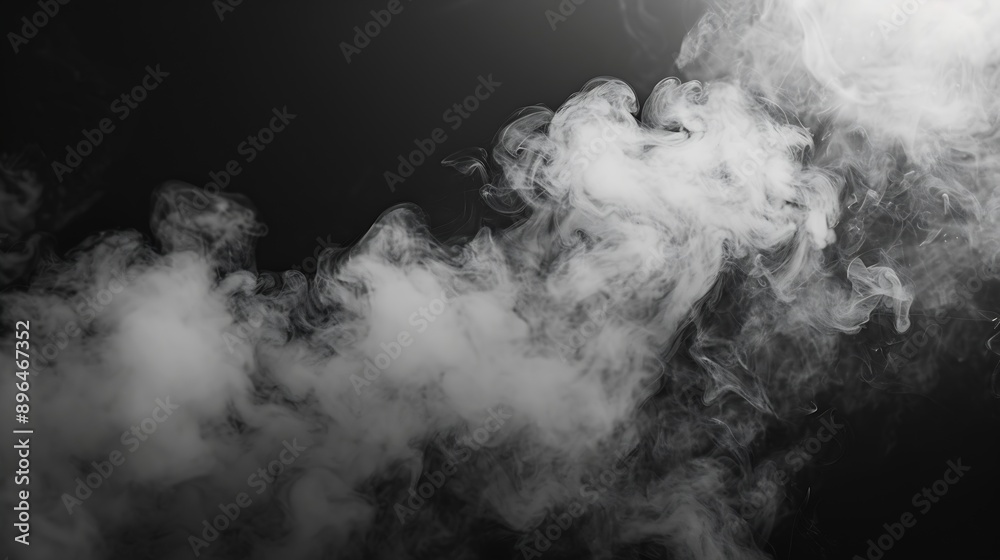 Steam smoke vapor isolated on black background Smoke steam spray ...