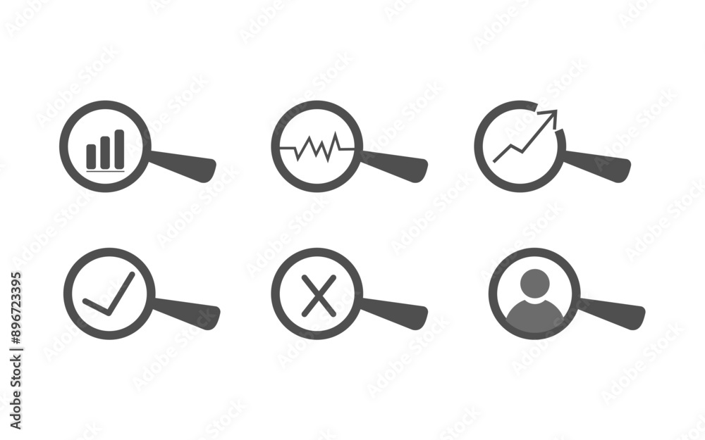 Magnifying glass icon set. search icons. magnifying sign and symbols ...