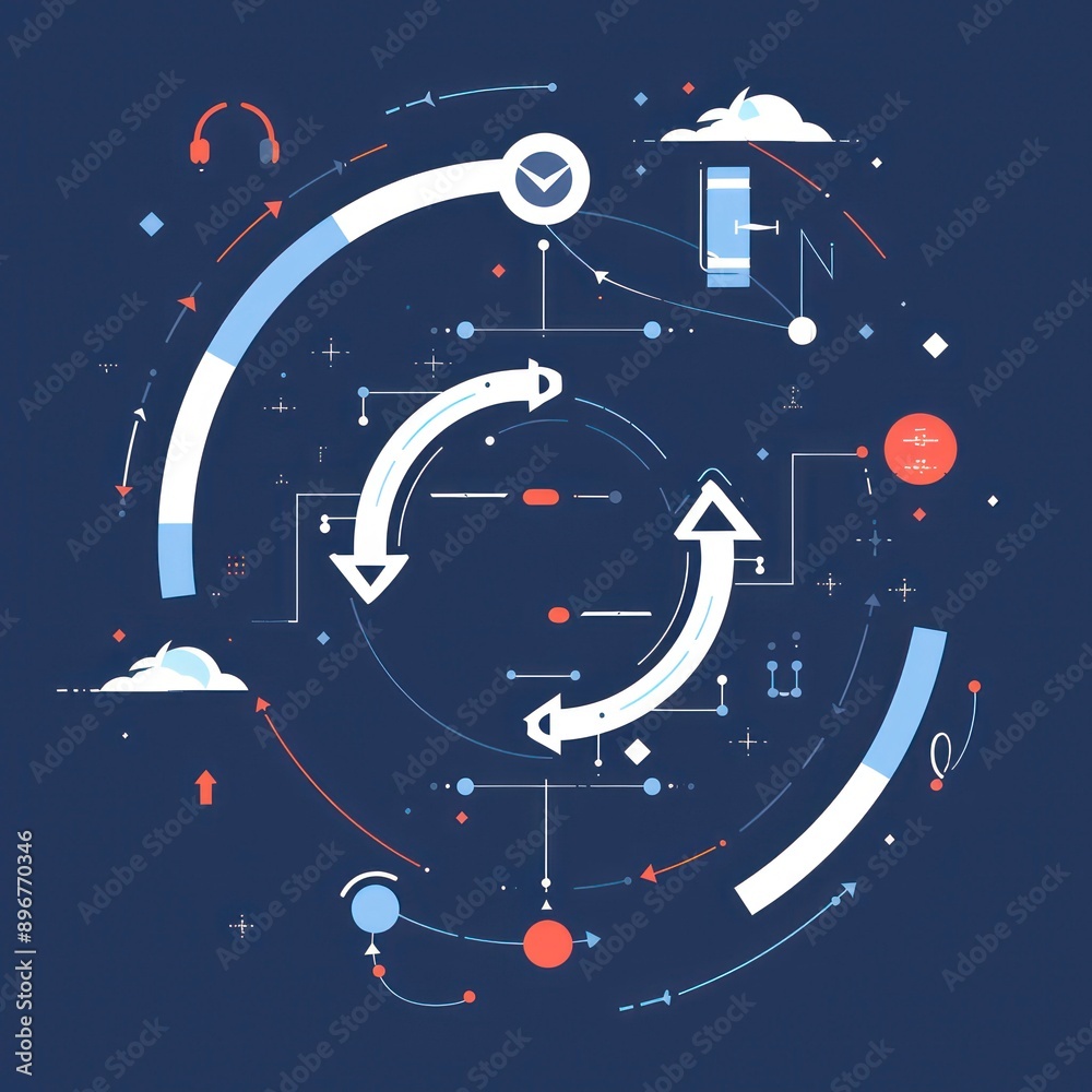 business feedback loop, circular vector shape, symbol of continuous ...