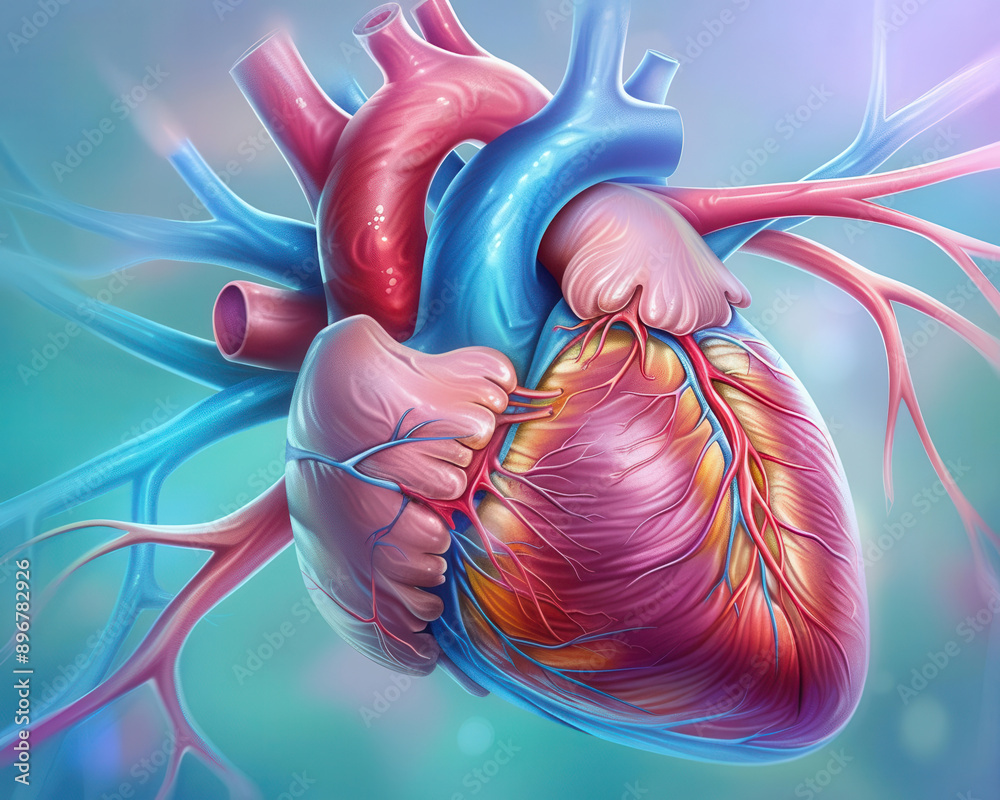 Illustration of a human heart showing a leaking heart valve ...