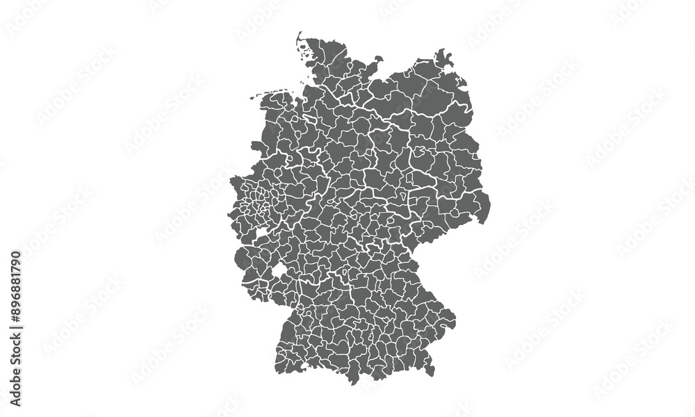 Political Map of Germany isolated on white background. for website ...