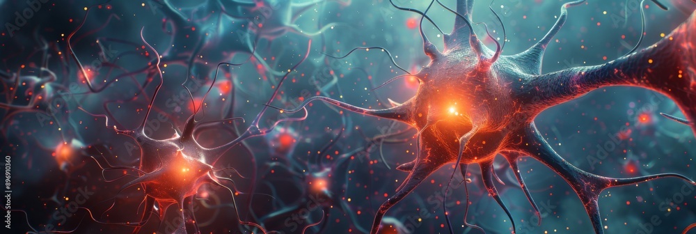 Neurons and nervous system. Human synapse brain science nerve cell ...