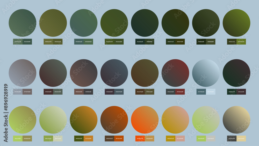 gradient color palette samples with combination natural colors Stock ...