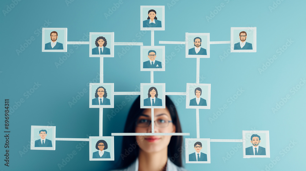 Business concept. Chart of business organization structure and roles ...